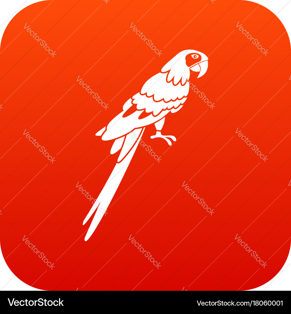 Brazilian parrot icon digital red Royalty Free Vector Image