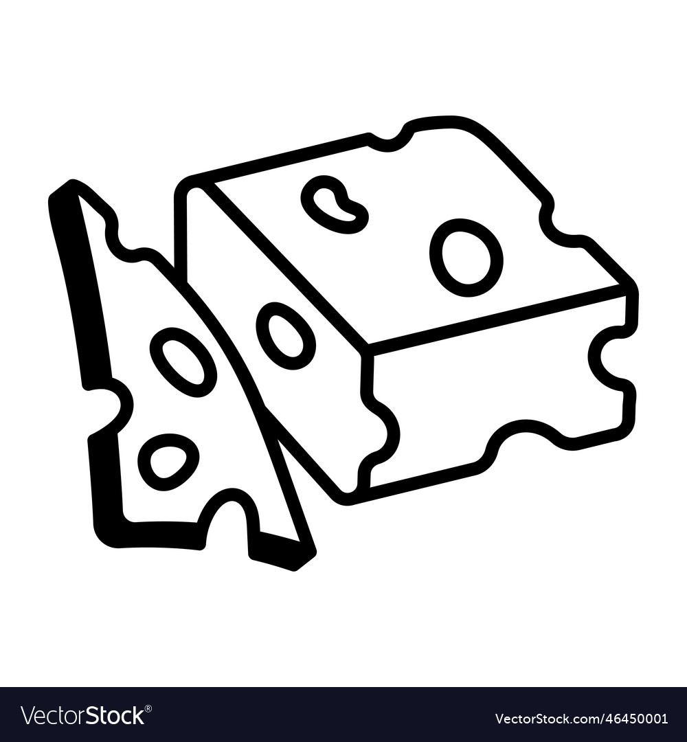 Cheddar slice Royalty Free Vector Image - VectorStock