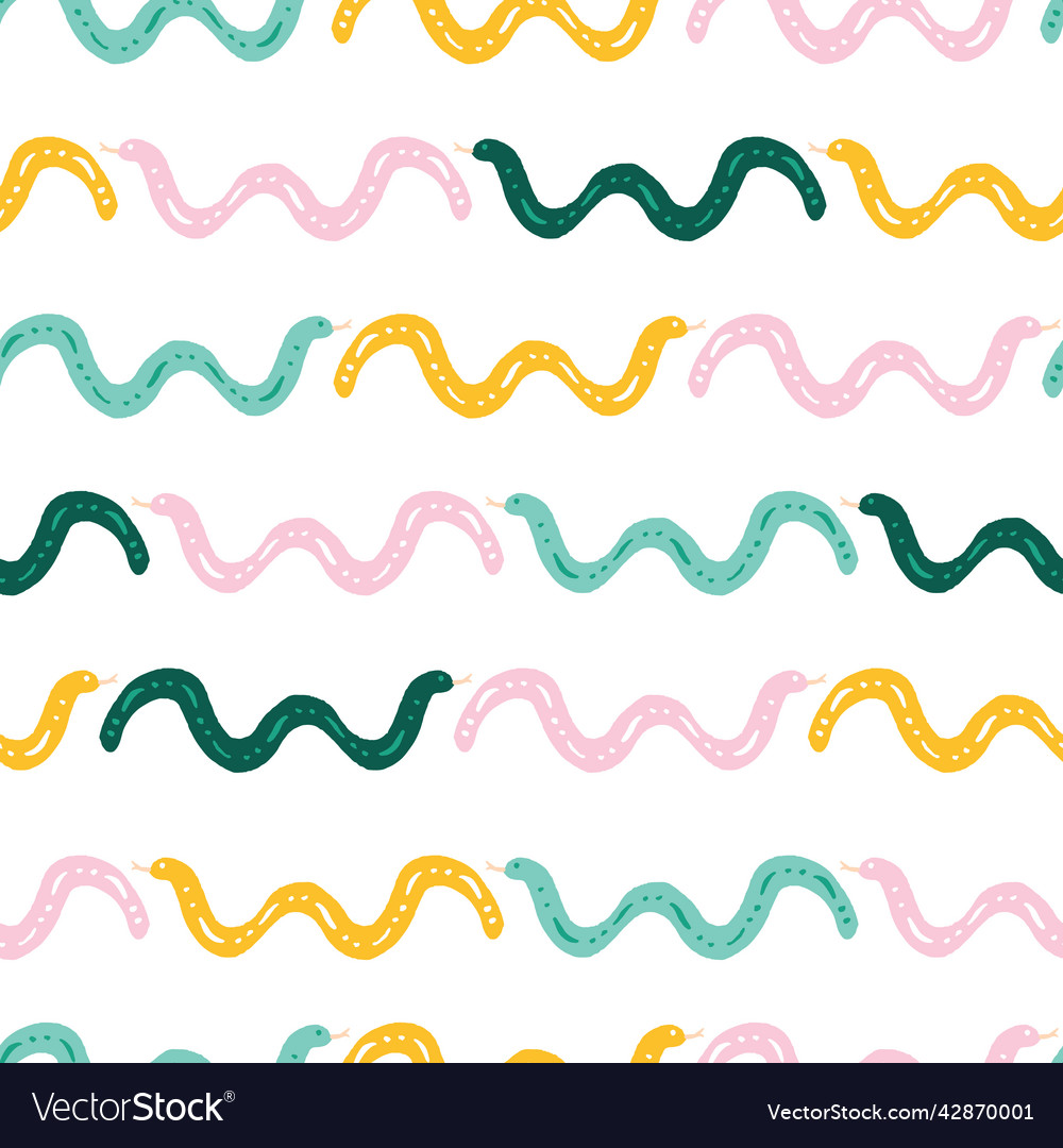 Colorful snakes pattern for kids and cute design Vector Image