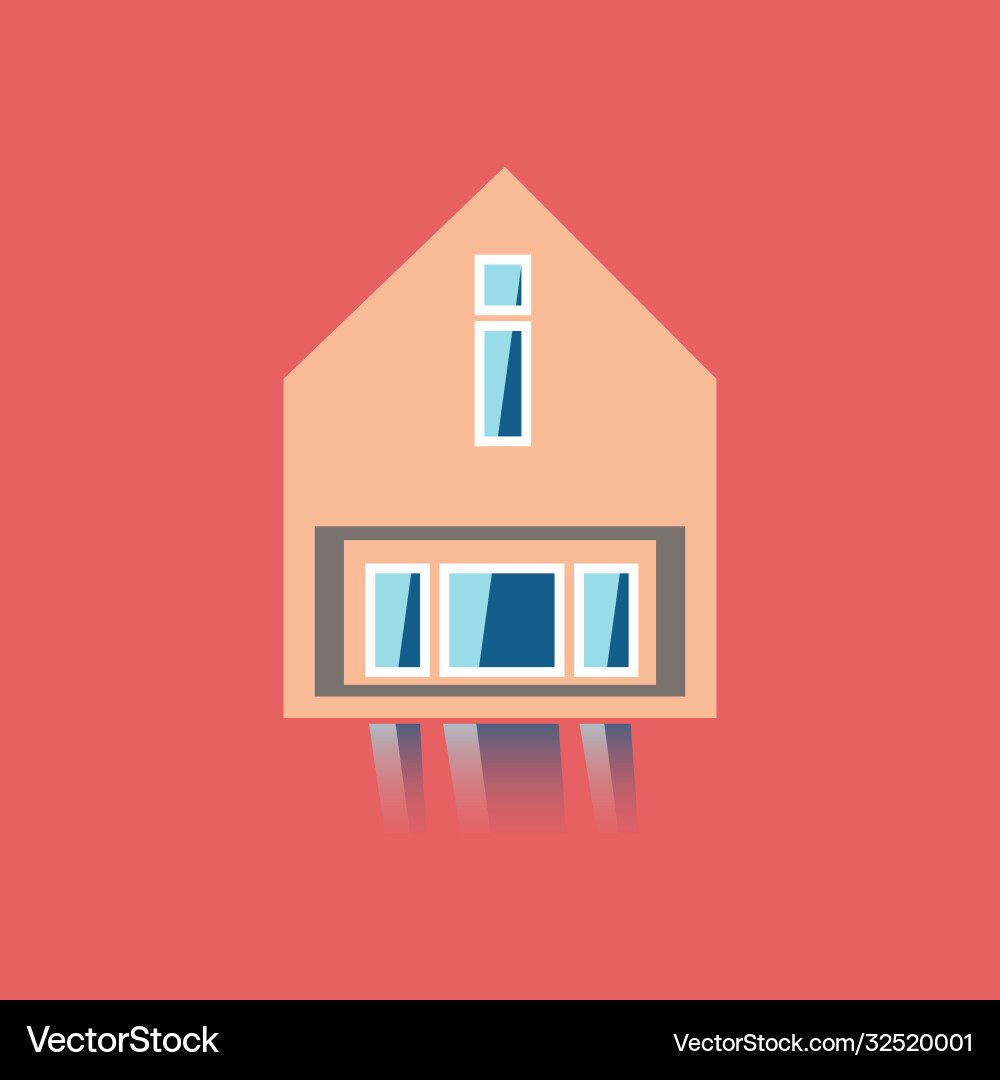 Cool detailed house icon isolated on white Vector Image