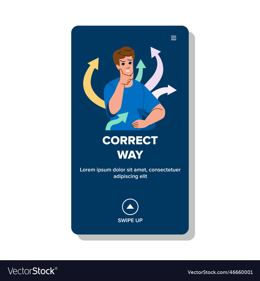 Correct way Royalty Free Vector Image - VectorStock