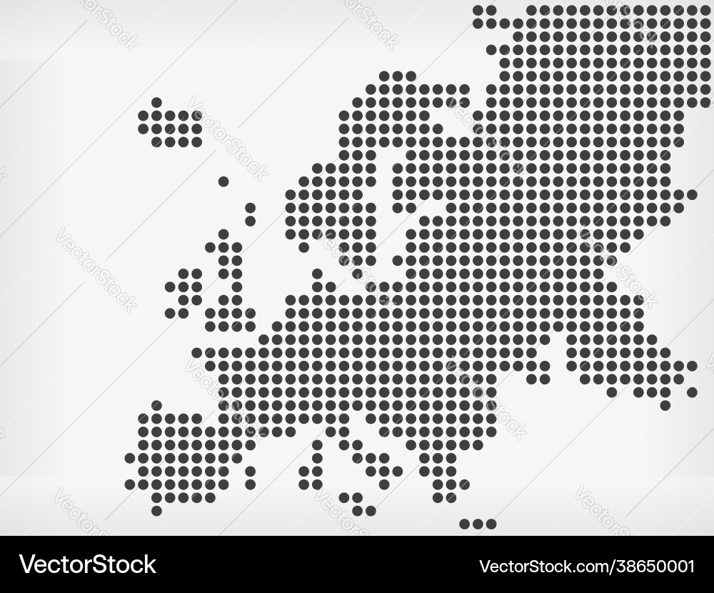 European region map pixel dots continent Vector Image
