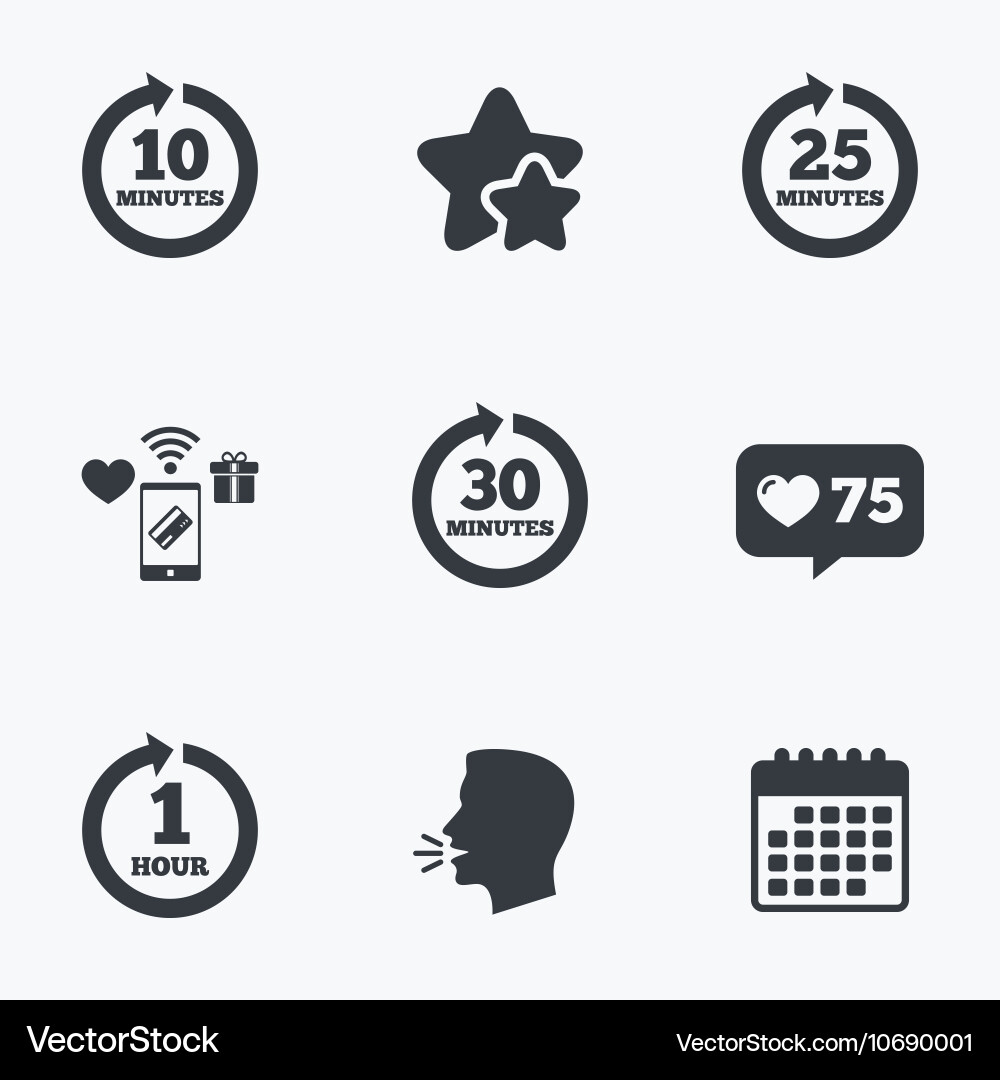Every few minutes signs full rotation arrow Vector Image
