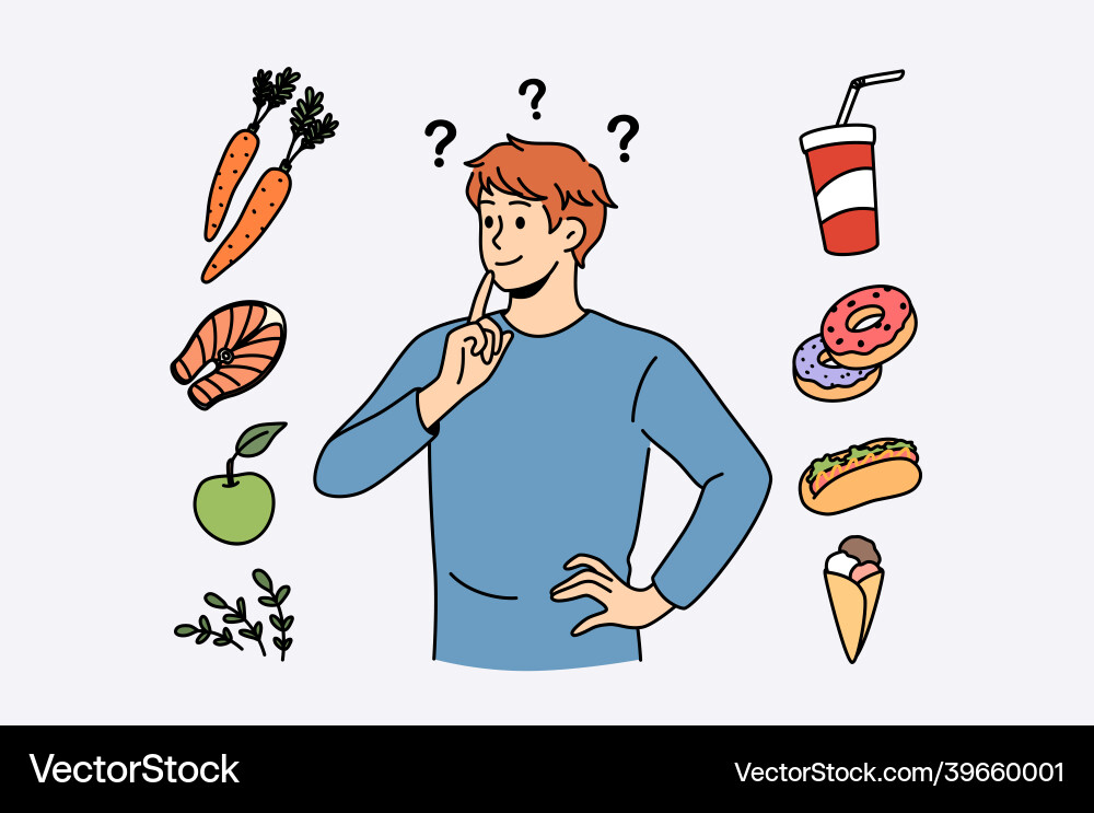 Food and diet choice concept Royalty Free Vector Image