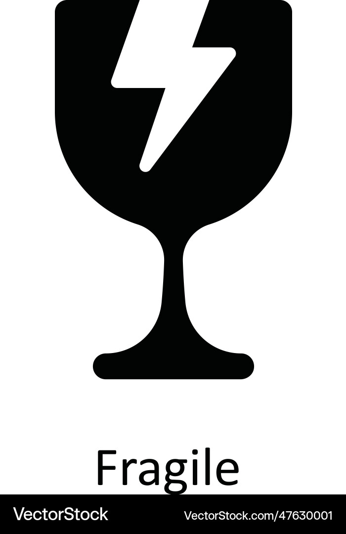 Fragile solid icon design Royalty Free Vector Image