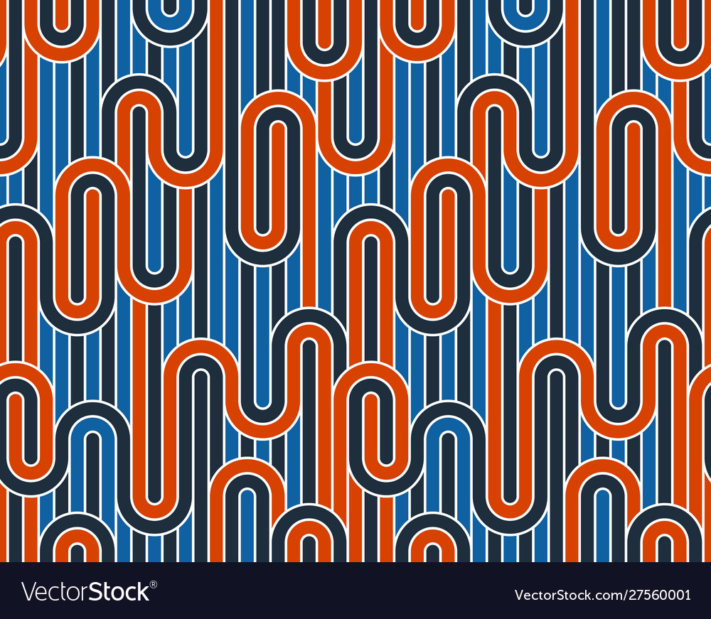 Lined seamless pattern with twisted lines Vector Image