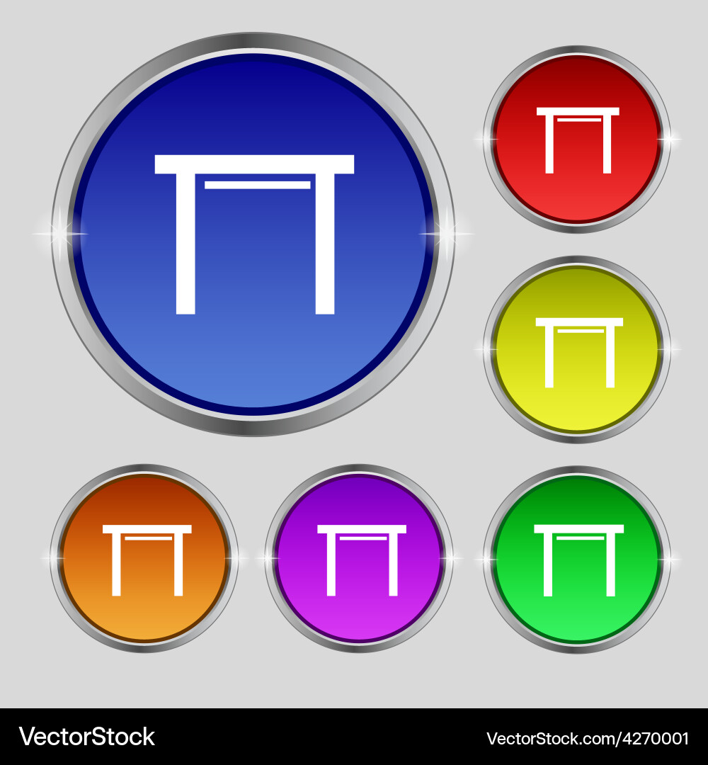 Stool seat icon sign round symbol on bright Vector Image