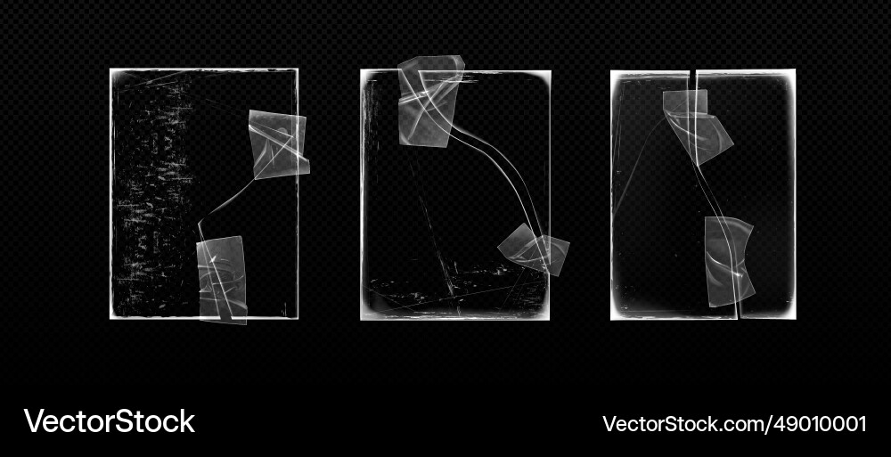 Vintage torn paper frame overlay with tape Vector Image