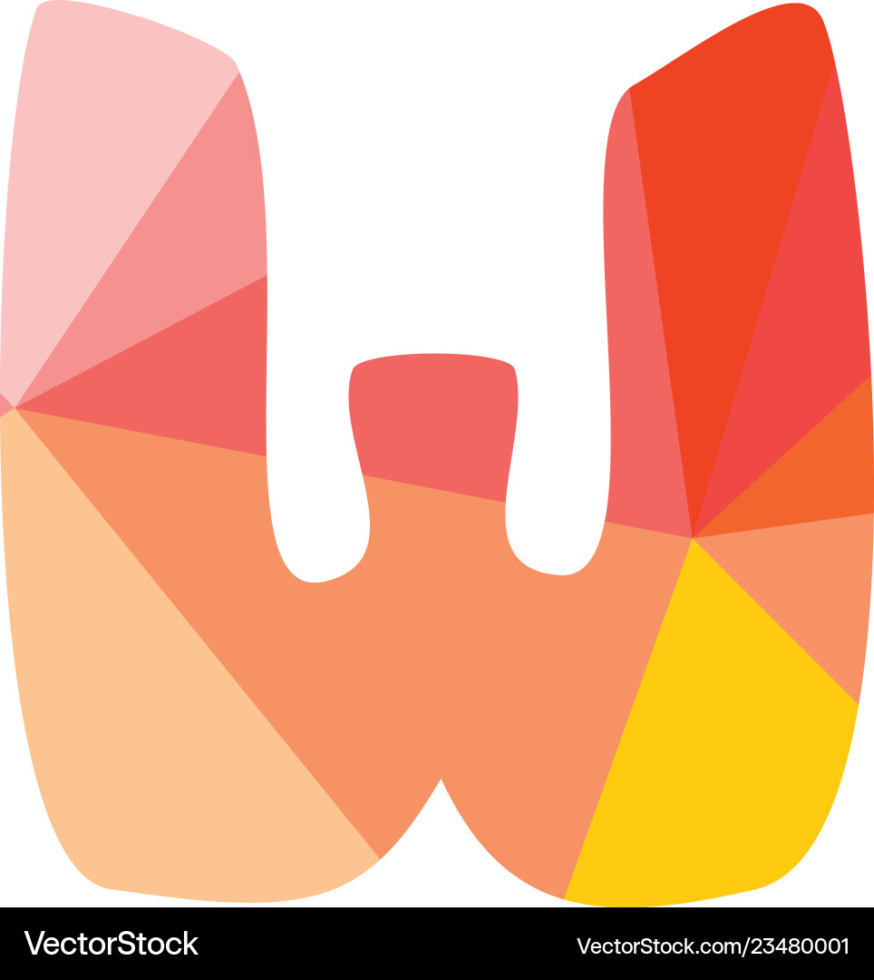W pastel letter isolated on white background Vector Image