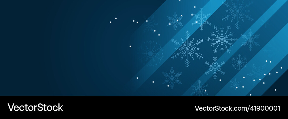 Winter dark blue snowflake design template banner Vector Image