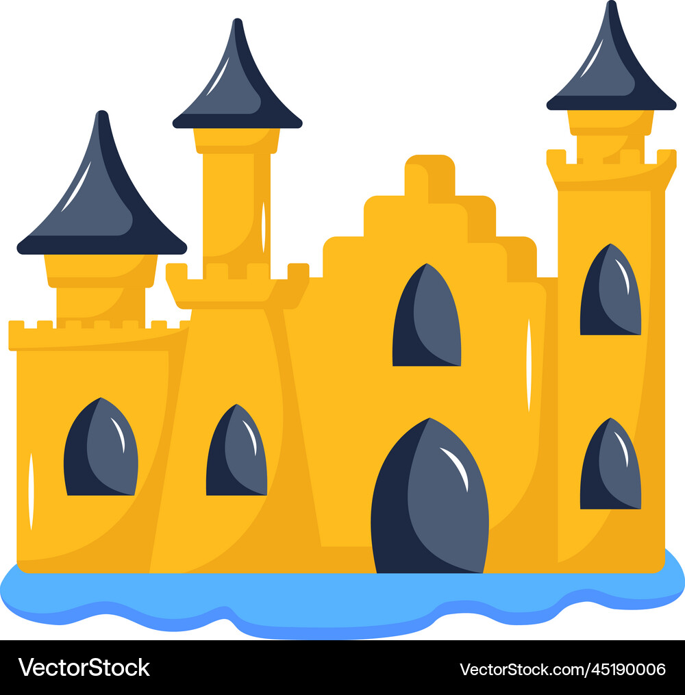 A flat icon of the castle Royalty Free Vector Image
