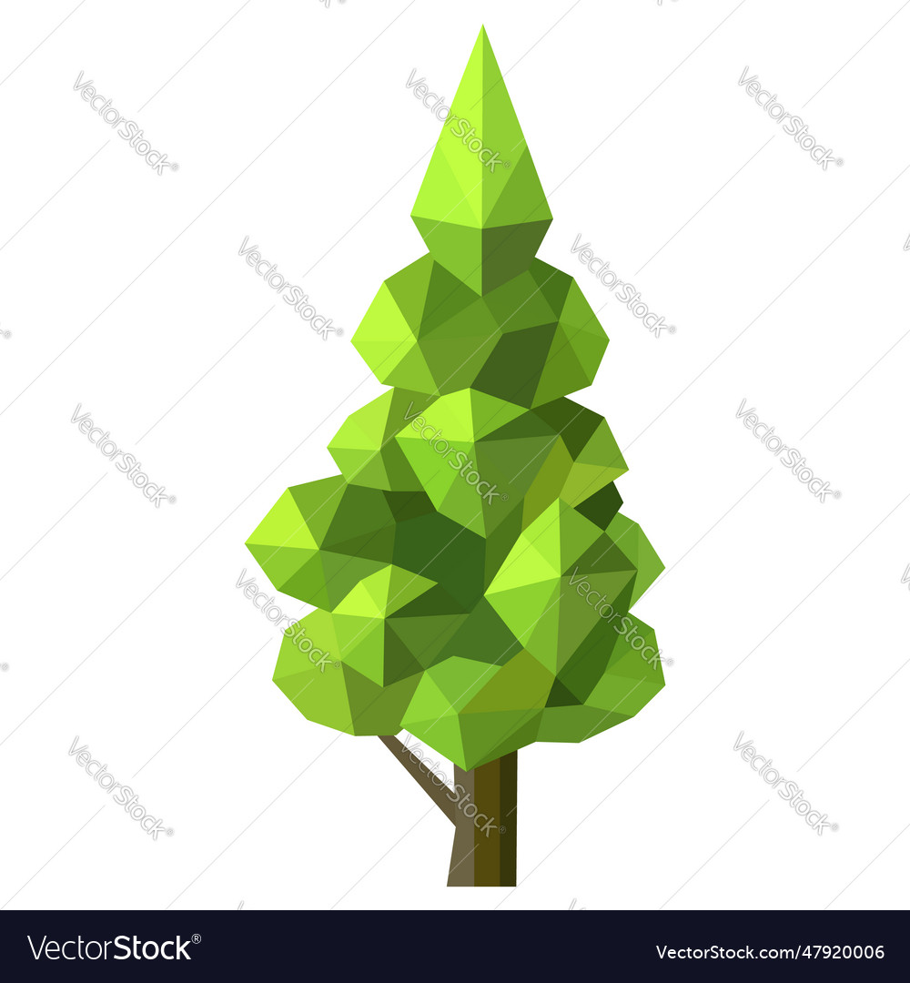 Abstract low poly pine tree icon isolated Vector Image