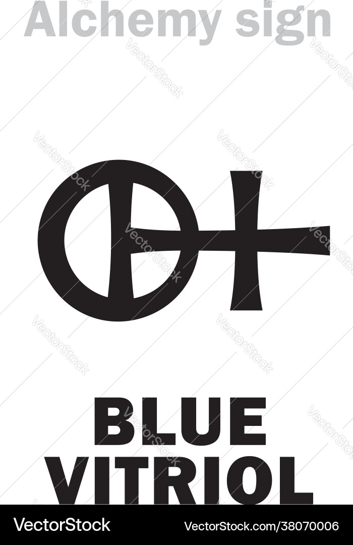 Alchemy blue vitriol vitriol cyprus roman Vector Image