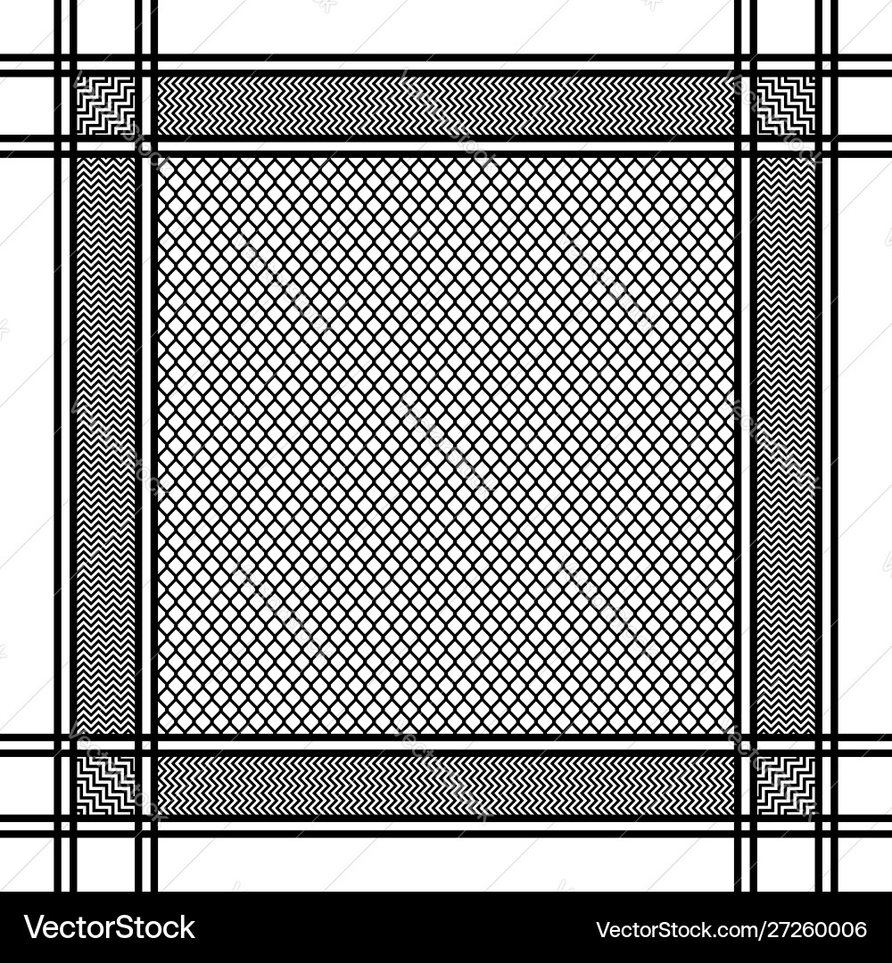 Black and white geometric headscarf pattern Vector Image
