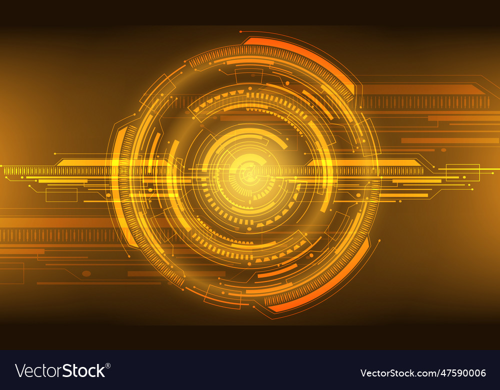 Blue circle circuit hud futuristic technology Vector Image Blue circle circuit hud futuristic technology Vector Image