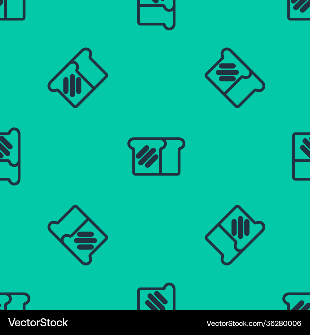 Blue line bread toast for sandwich piece Vector Image