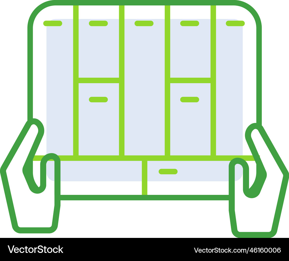 Business plan people icon with green Royalty Free Vector