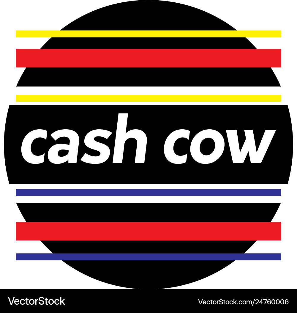 Cash cow stamp on white Royalty Free Vector Image