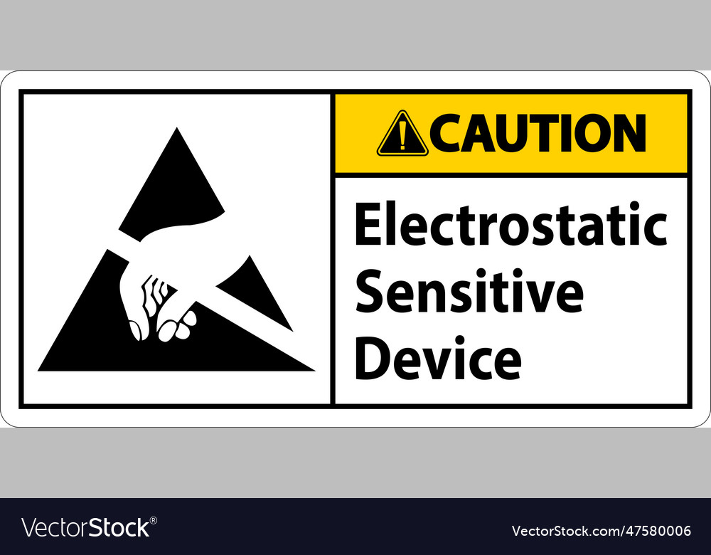 Caution electrostatic sensitive device sign Vector Image