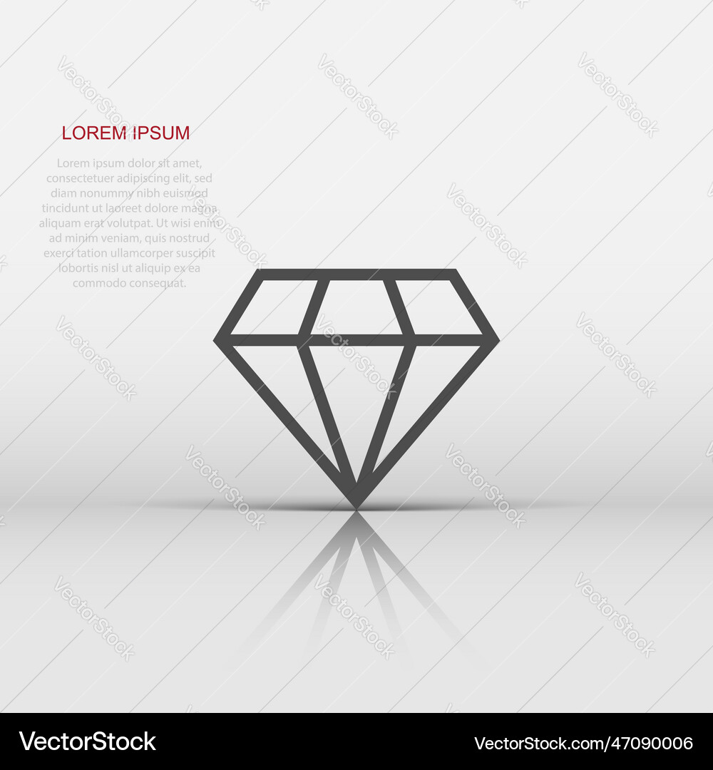 Diamond jewel gem icon in flat style diamond Vector Image