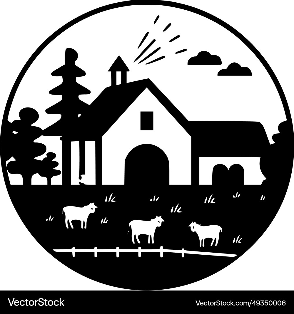 Farm - black and white isolated icon Royalty Free Vector