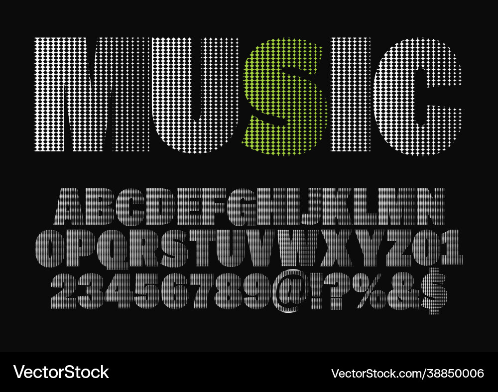 Font digital modern alphabet and number fonts Vector Image
