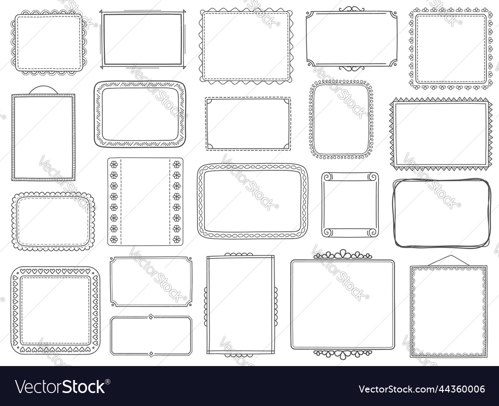 Hand drawn frames Royalty Free Vector Image - VectorStock