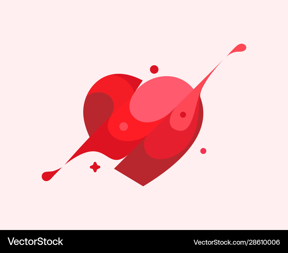 Heart colorful modern minimal style Royalty Free Vector