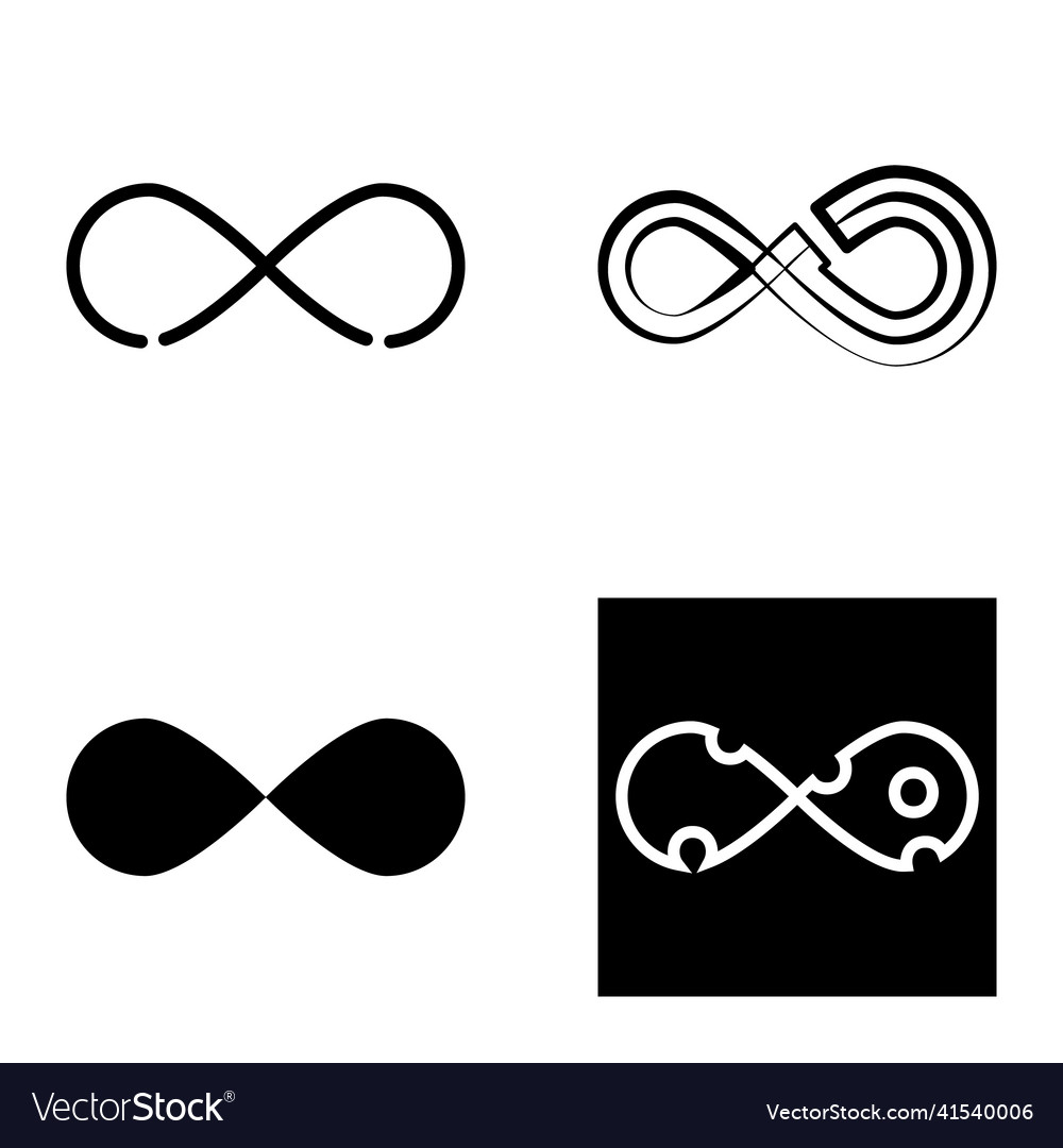Infinity flat icon set isolated on white Vector Image