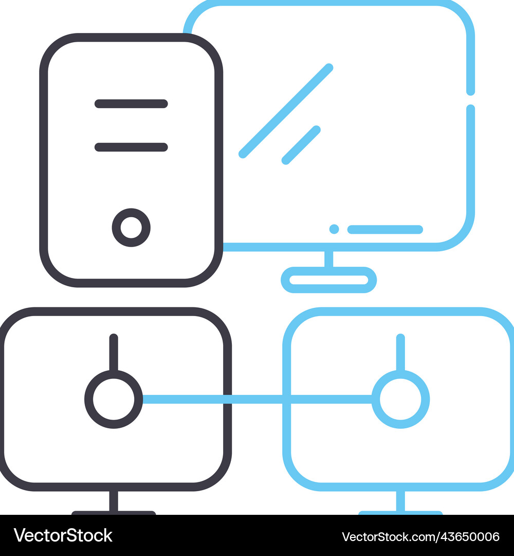 Intranet line icon outline symbol Royalty Free Vector Image