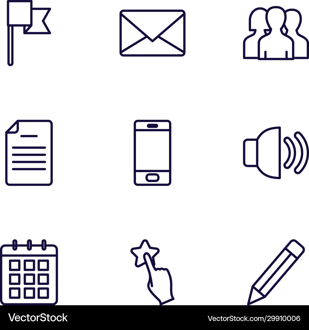 Isolated social media line style icon set Vector Image