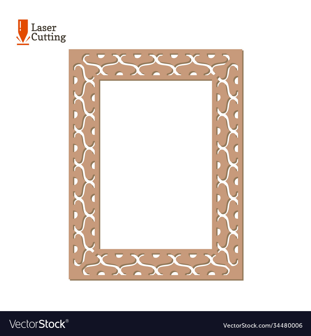 Laser cut panel frame template Royalty Free Vector Image