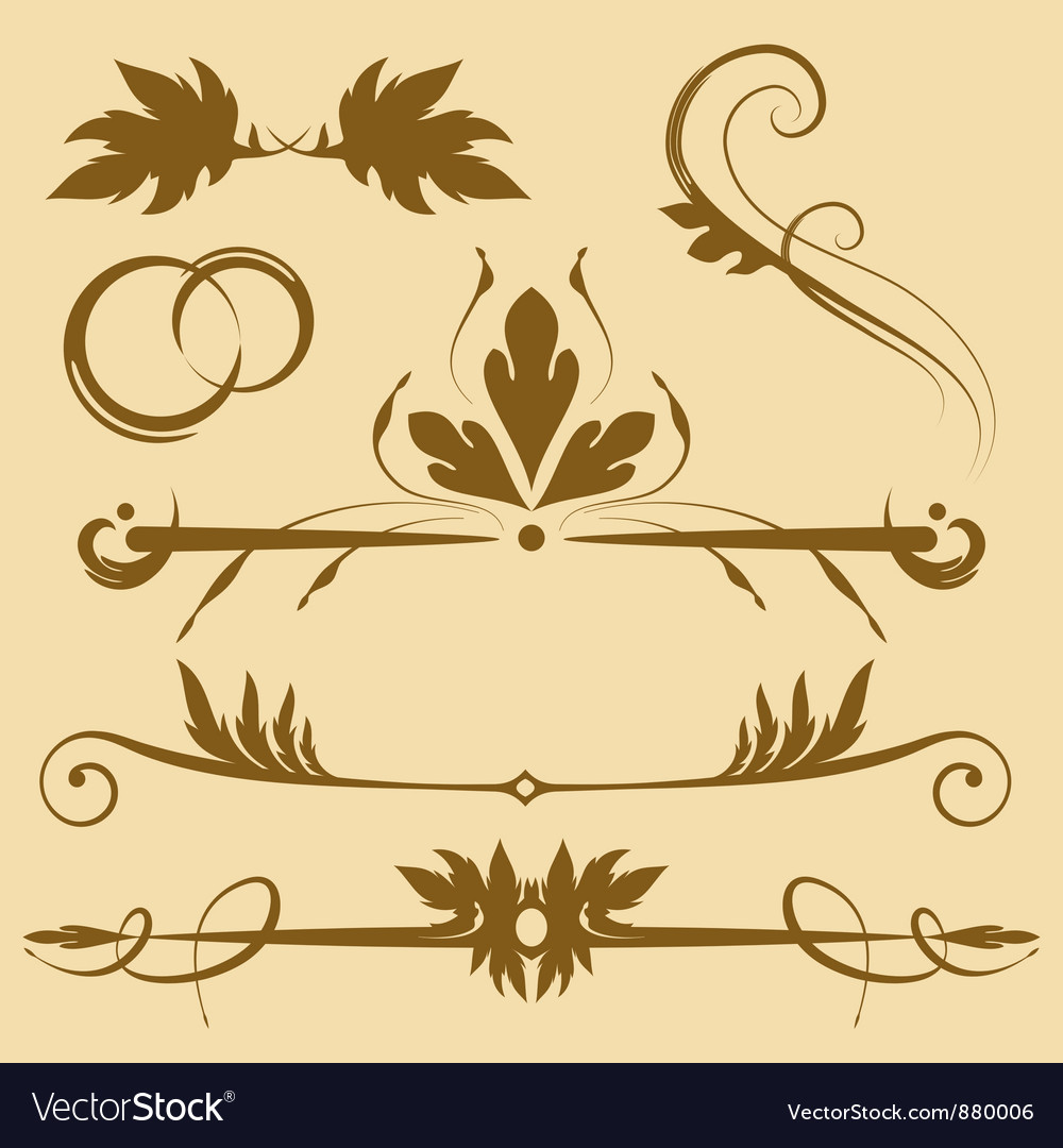 Leafy design elements Royalty Free Vector Image