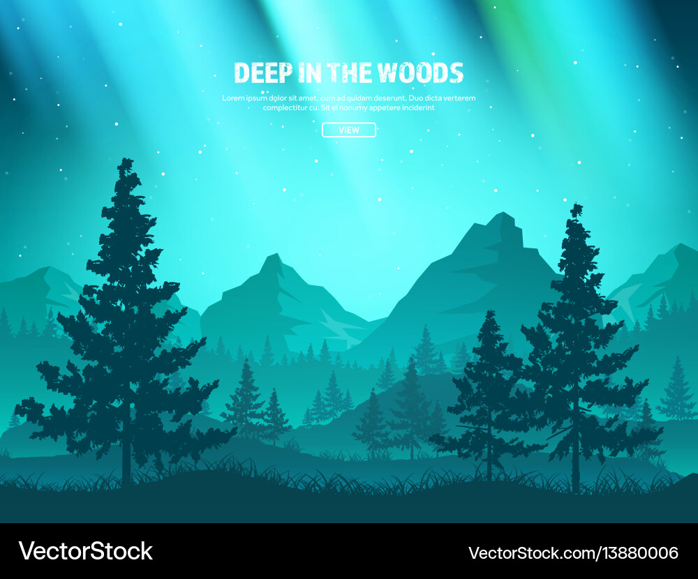 Mountains and forest wild nature landscape Vector Image
