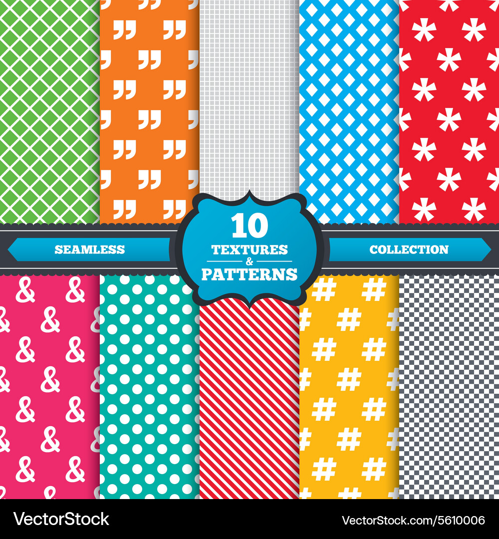 Quote asterisk footnote icons hashtag symbol Vector Image