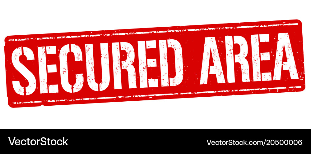 Secured area grunge rubber stamp Royalty Free Vector Image