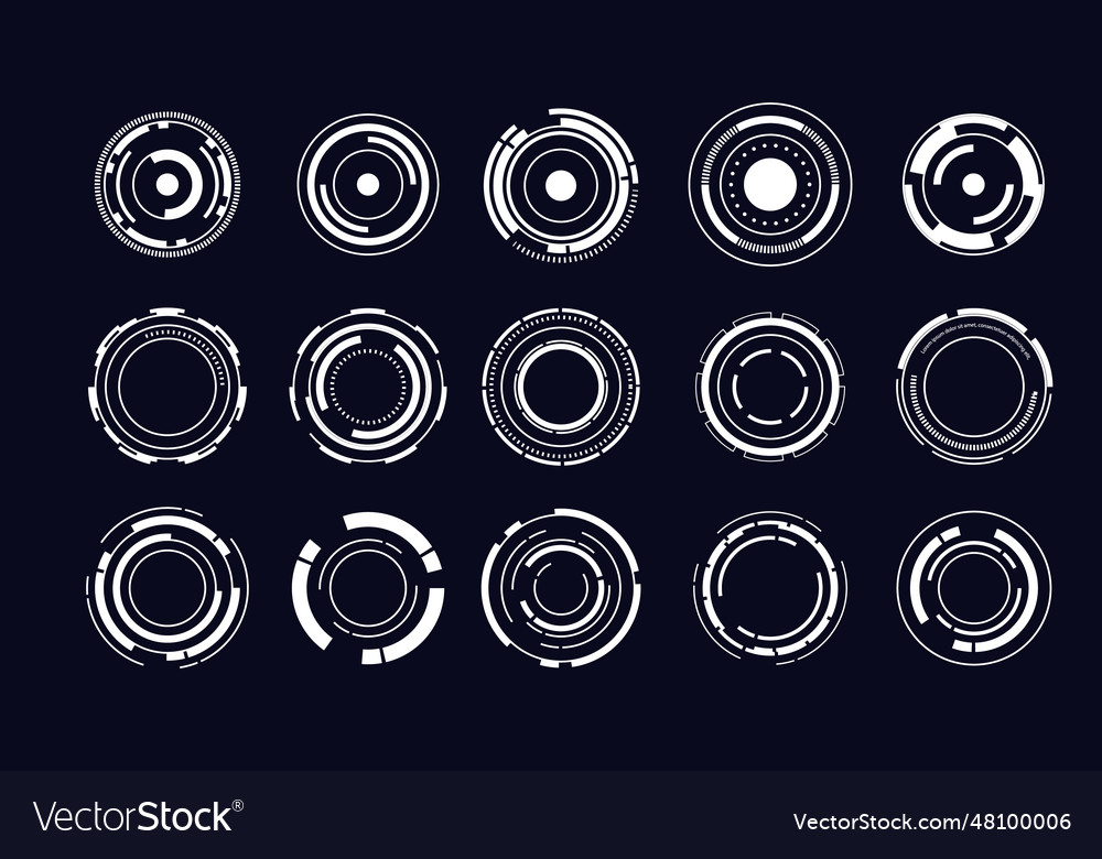 Set of sci fi modern user interface elements Vector Image Set of sci fi modern user interface elements Vector Image