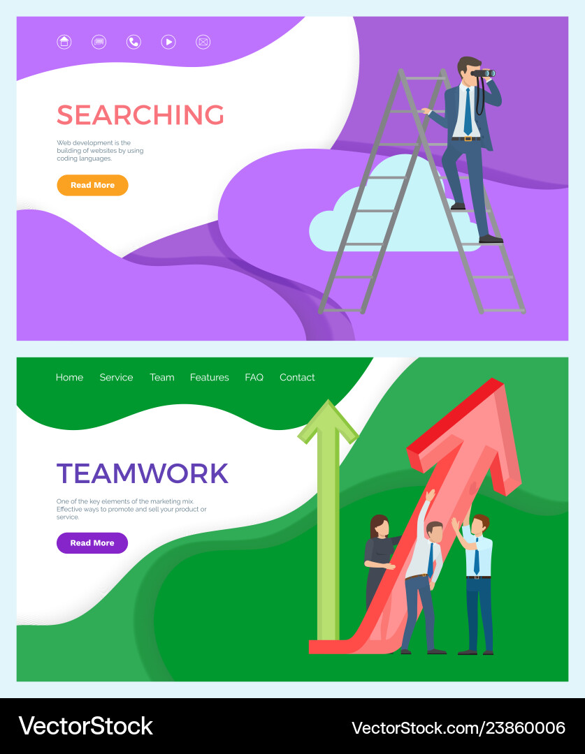 Teamwork of successful team searching for ideas Vector Image