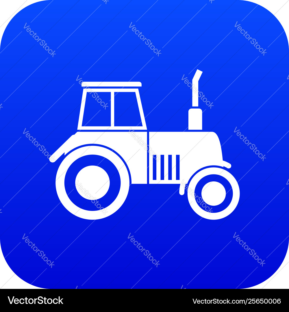 Tractor icon digital blue Royalty Free Vector Image