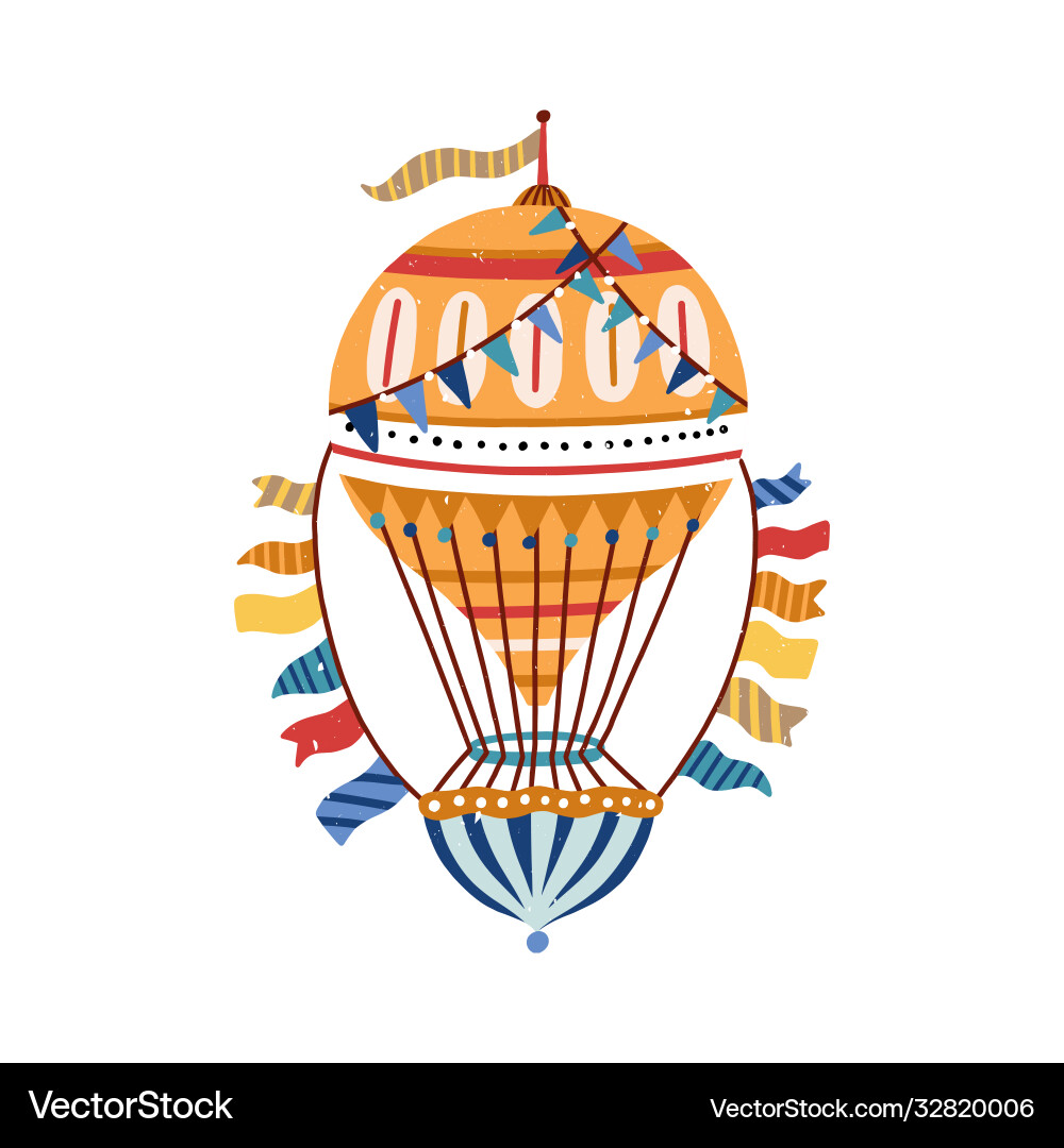 Vintage victorian striped yellow hand drawn air Vector Image