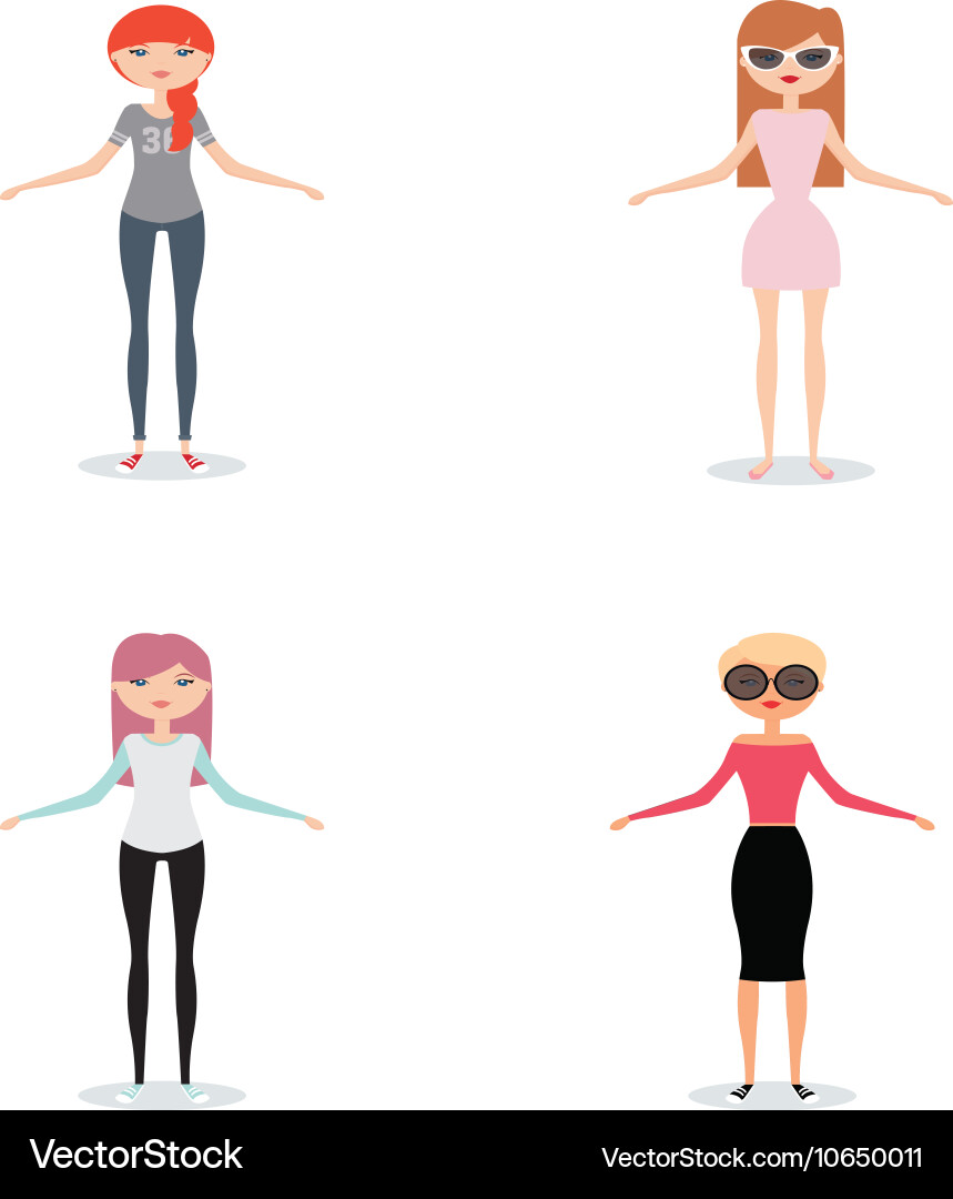 Abstract cute women Royalty Free Vector Image - VectorStock