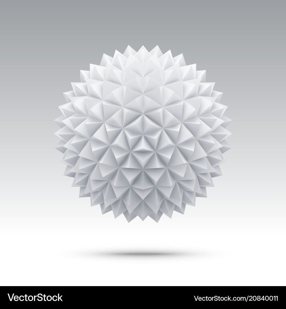 Abstract sphere with triangular faces isolated Vector Image