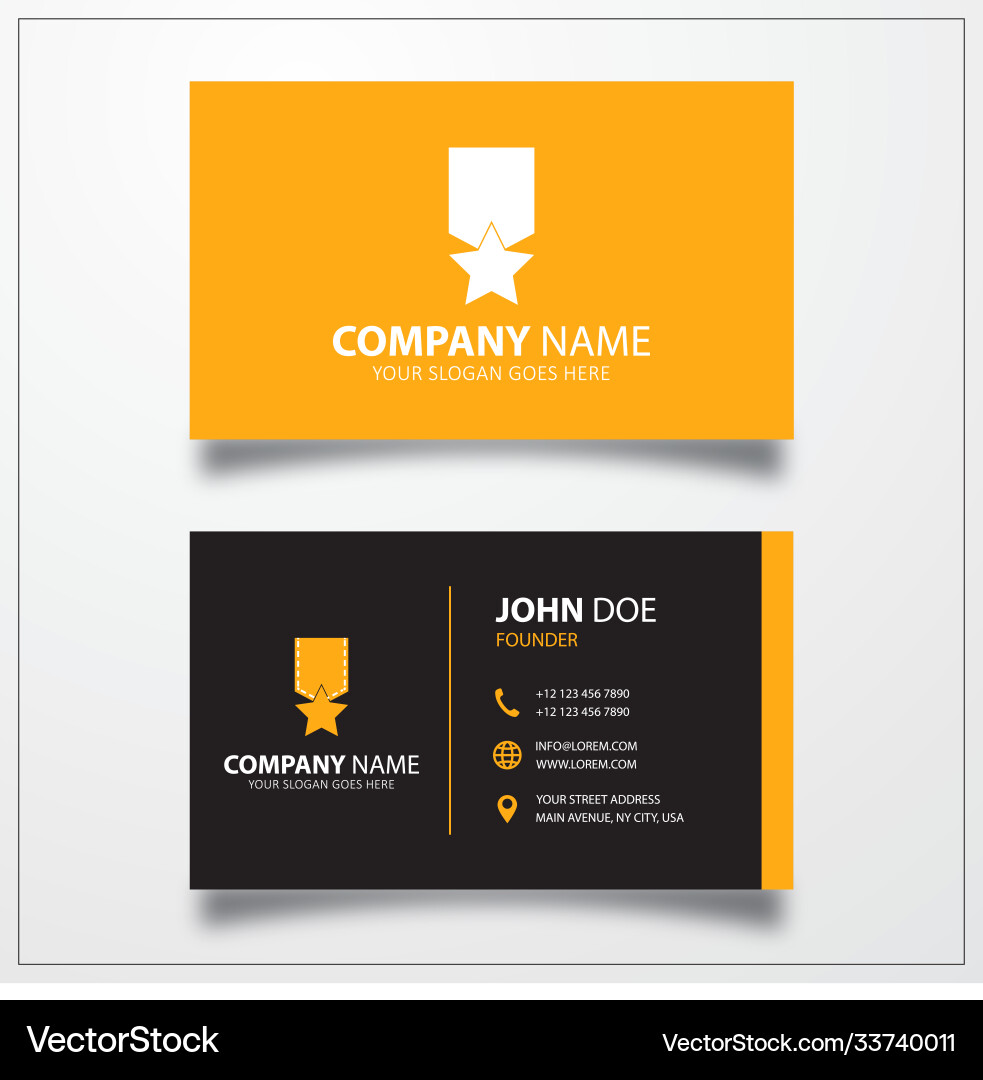 Award icon business card template Royalty Free Vector Image