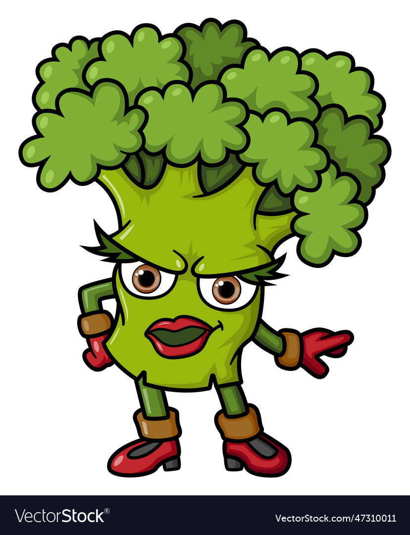 Broccoli cartoon character mascot design Vector Image