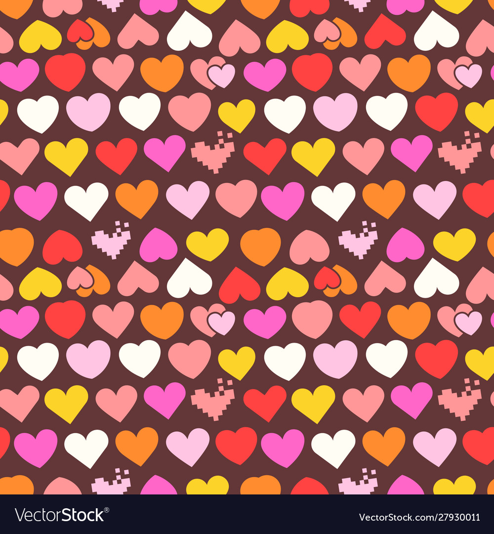 Color heart seamless pattern Royalty Free Vector Image