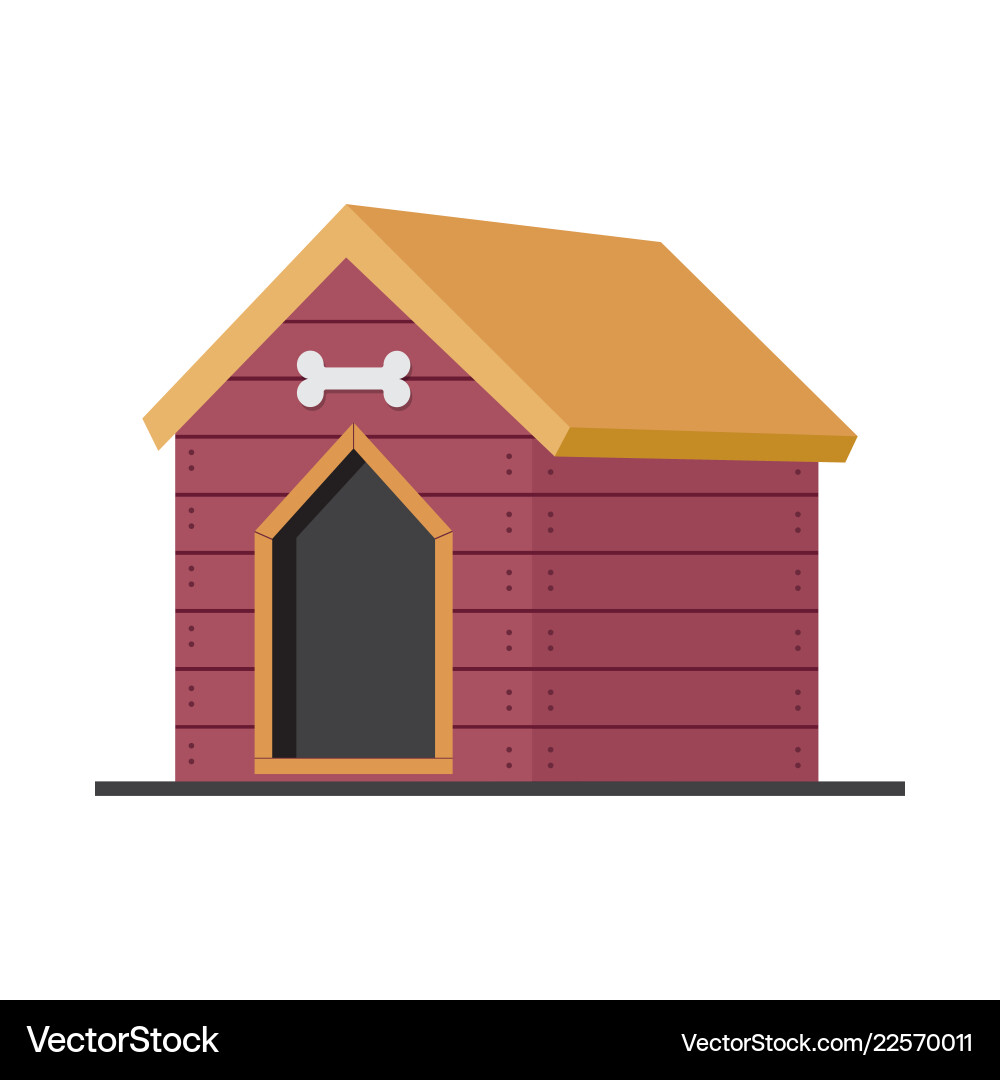 Dog house isolated on white background Royalty Free Vector