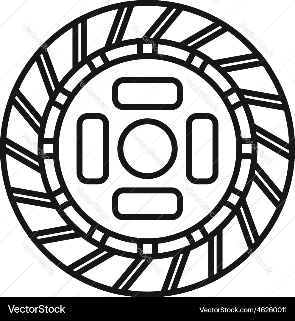 Drive clutch icon outline car disk Royalty Free Vector Image