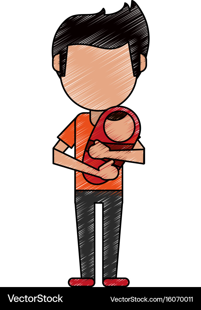 Father with his child cartoon Royalty Free Vector Image
