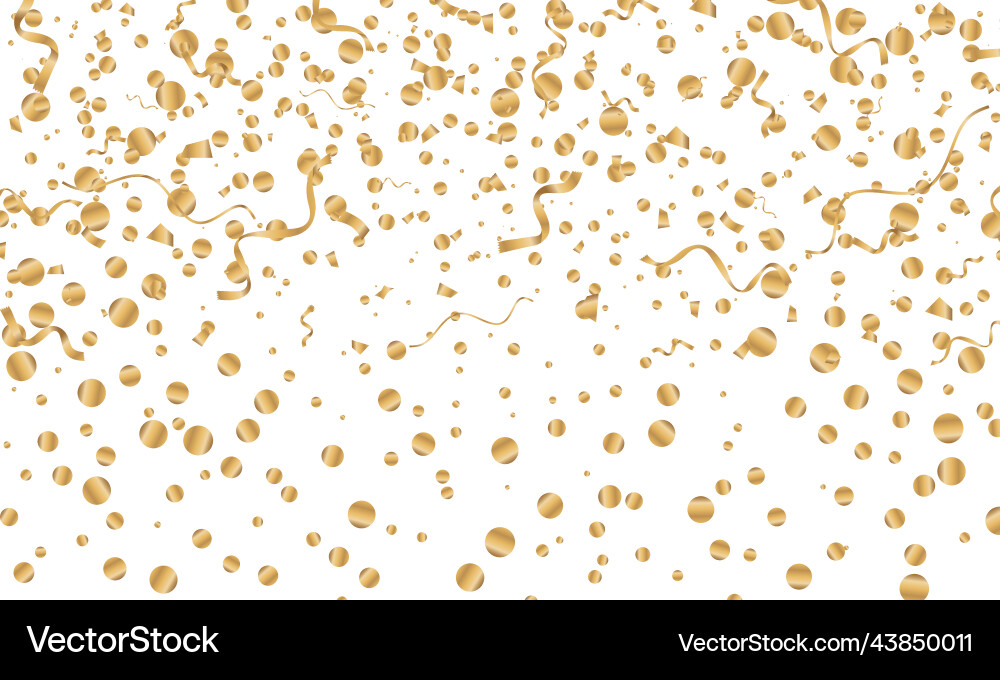 Festive gold round confetti on white background Vector Image
