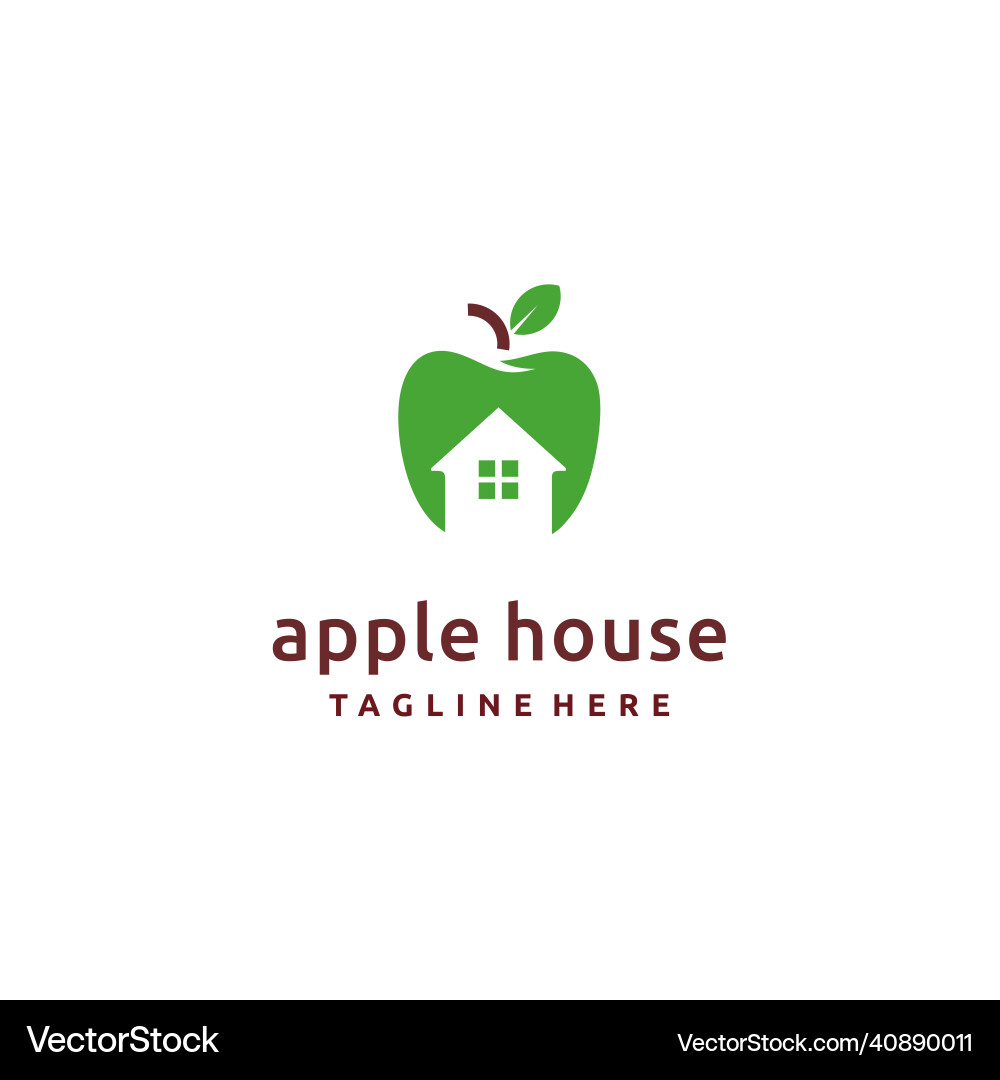 Fruit apple house logo design inspiration Vector Image